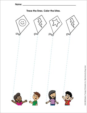 Kite Worksheets With Lines Easy Kites Template Edding