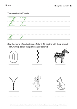 Letter Z Consonant Worksheet Phonicsearly Reading
