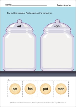 Cut And Paste Phonics Worksheets Alphabet Beginning Sounds Cut And