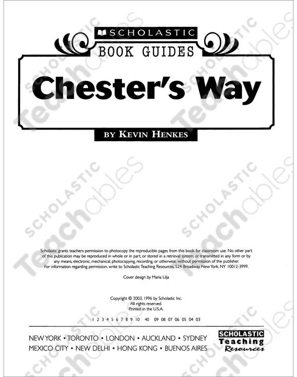 chesters way by kevin henkes coloring pages