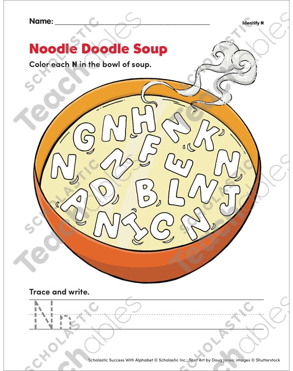 alphabet soup coloring page