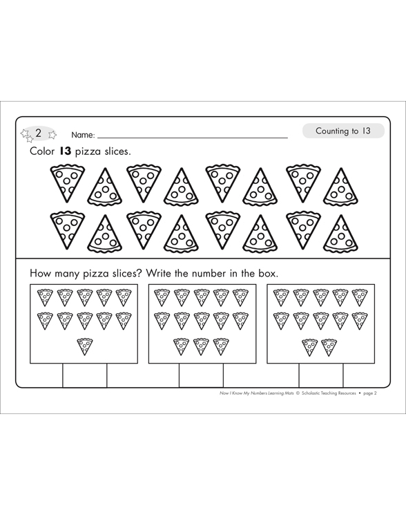 Identifying 13 and Thirteen/Counting to 13: Number Learning Mats ...