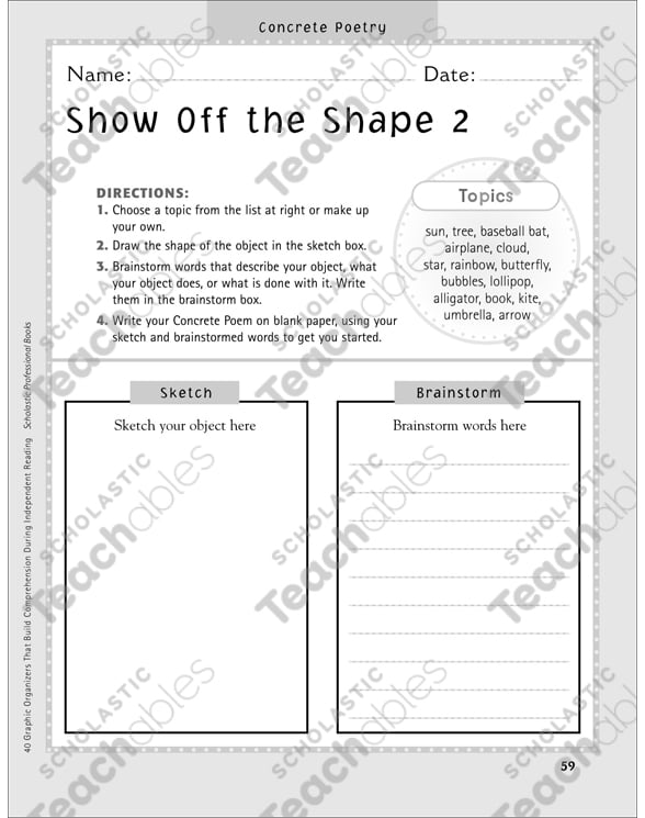 Concrete Poems Worksheets One Teacher's Adventures: Concrete Poetry