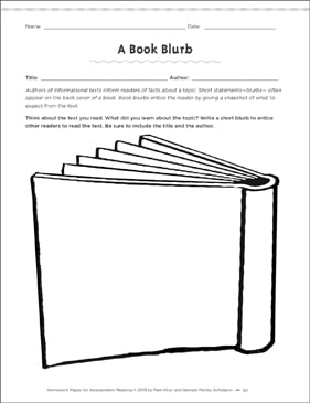 blurb template ks2