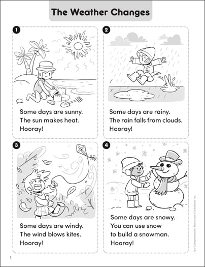 Weather Comprehension Worksheets