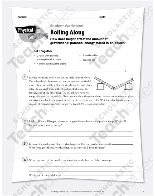 Engaging Energy (Potential and Kinetic Energy) | Printable Lesson Plans ...
