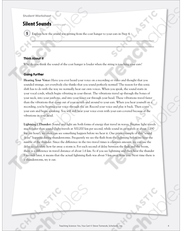 Good Vibrations (Sound Formation and Transmission) | Printable Lesson ...