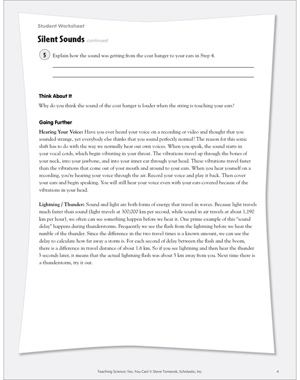 Good Vibrations (Sound Formation and Transmission) | Printable Lesson ...