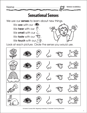 senses coloring pages free