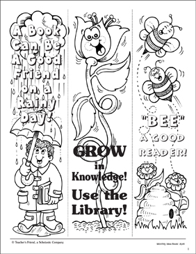 free bookmark coloring pages