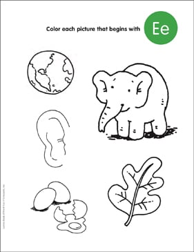 things that start with e coloring pages