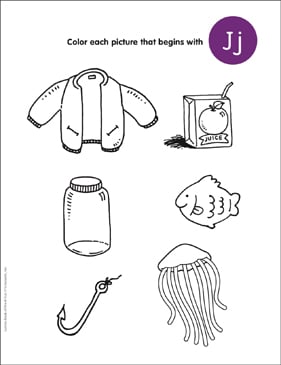 things that start with j coloring pages