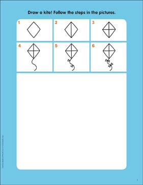 how to draw easy kite