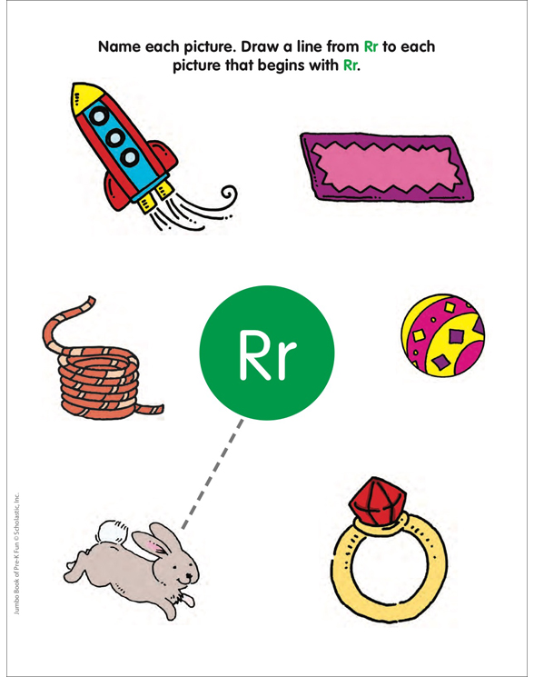 Find the Pictures That Begin With Rr (Level 1) | Printable Skills Sheets