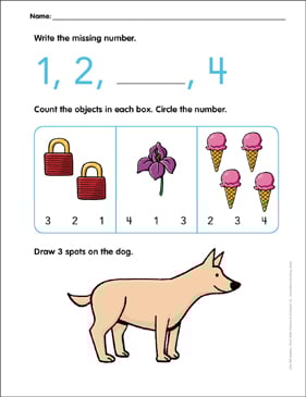 how to draw dog with numbers