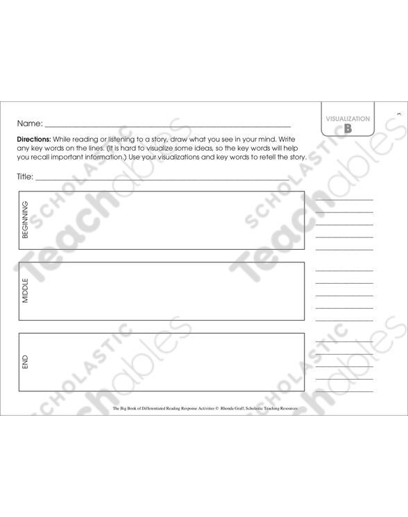 Visualization: Differentiated Reading Response | Printable Graphic ...