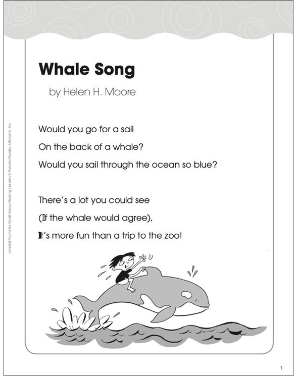 Whale Song: Level K Poem | Printable Lesson Plans, Ideas and Texts