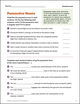 Possessive Nouns Grade 5 Printable Test Prep Tests