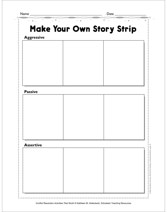 Conflict Story Strips | Printable Skills Sheets, Lesson Plans and Ideas