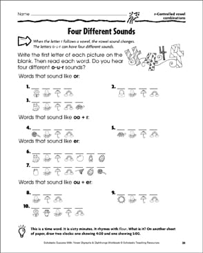 Vowel Combinations Worksheets