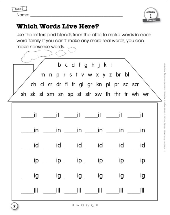 Word Family Packet: Short i (CVC) | Printable Skills Sheets