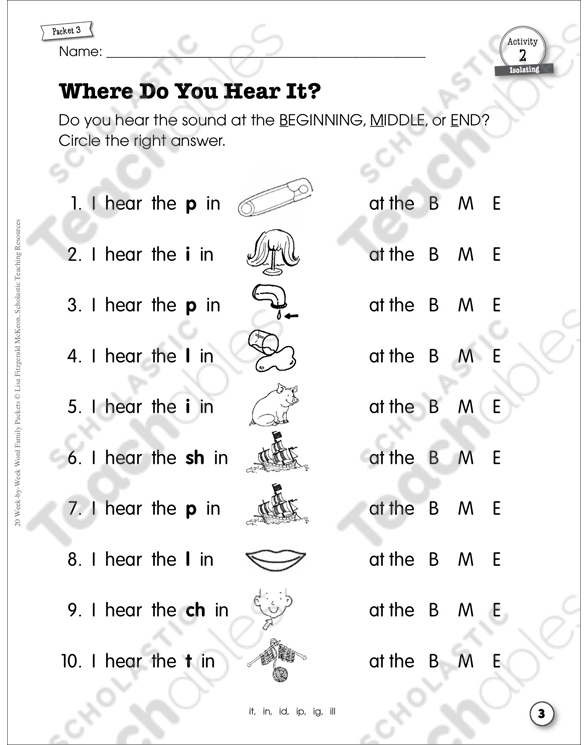 Word Family Packet: Short i (CVC) | Printable Skills Sheets