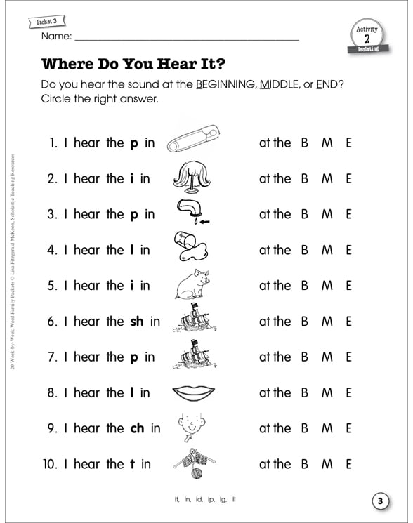 Word Family Packet: Short i (CVC) | Printable Skills Sheets