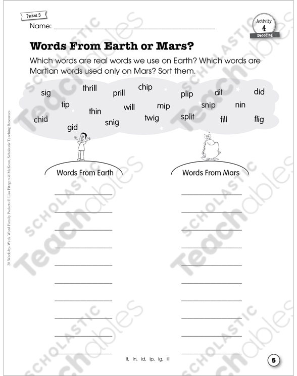 Word Family Packet: Short i (CVC) | Printable Skills Sheets