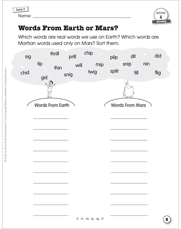 Word Family Packet: Short i (CVC) | Printable Skills Sheets