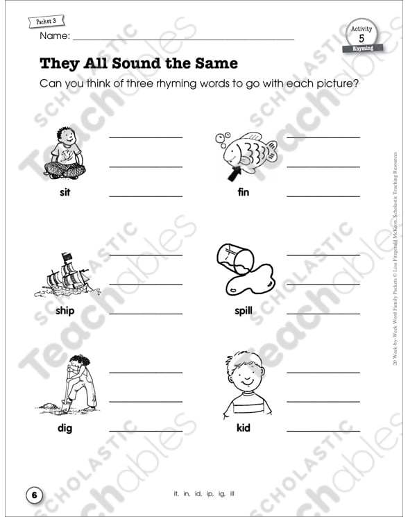Word Family Packet: Short i (CVC) | Printable Skills Sheets