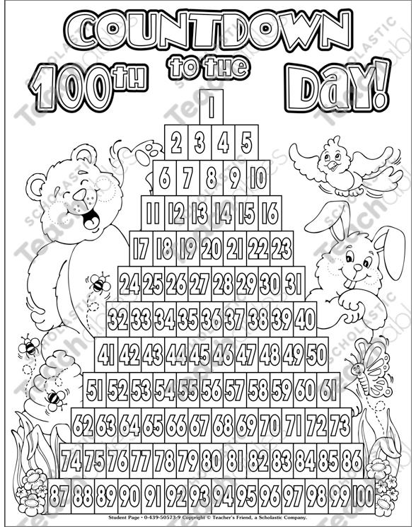 hundreth day coloring pages
