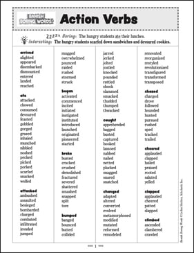 action words list