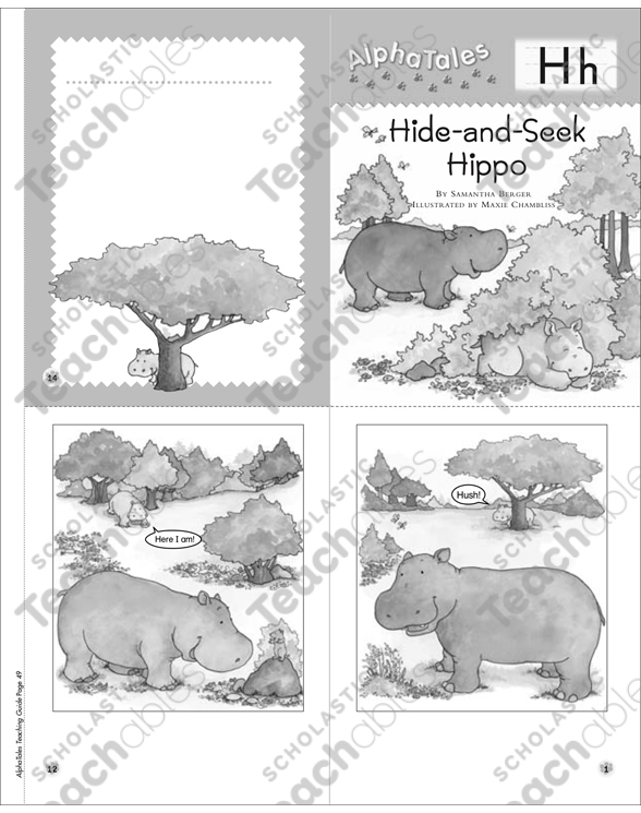 Hide-and-Seek Hippo (Letter H): Alpha Tale | Printable Mini-Books