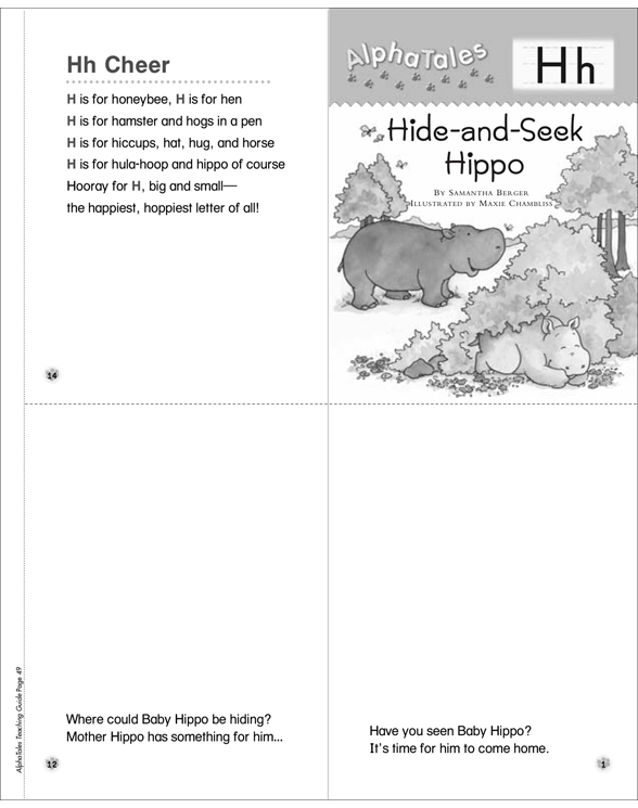 Hide-and-Seek Hippo (Letter H): Alpha Tale | Printable Mini-Books