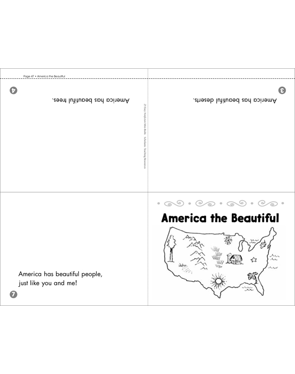 America the Beautiful (Mini-Book & Activities) | Printable Mini-Books ...