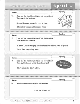 4th Grade Editing Worksheets