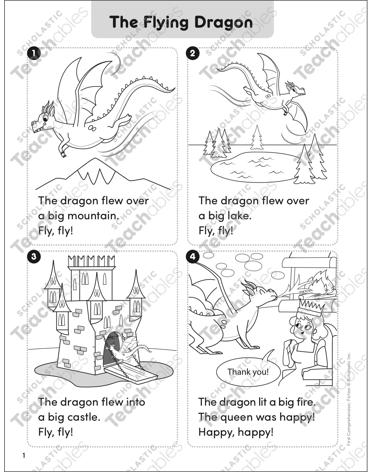 The Flying Dragon: First Comprehension (Fiction) | Printable Skills Sheets