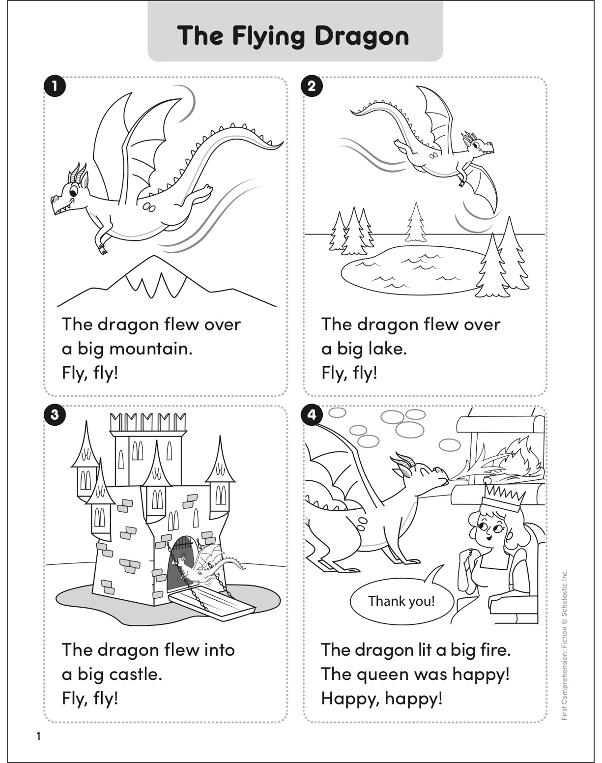 The Flying Dragon: First Comprehension (Fiction) | Printable Skills Sheets