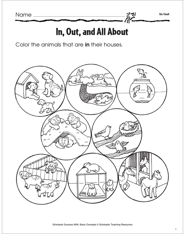 In, Out, and All About (In/Out) | Printable Skills Sheets