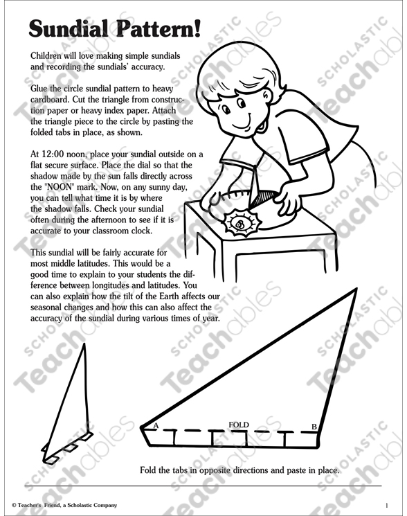Sundial Template Printable Make A Sundial Eskola