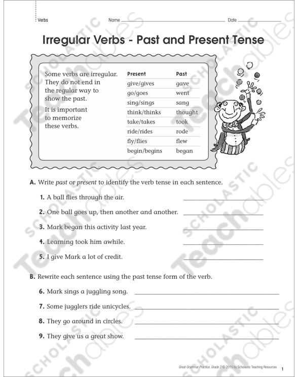 List Of Irregular Verbs For 3rd Grade