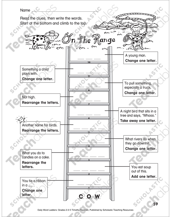 Word Ladder Printables Scholastic
