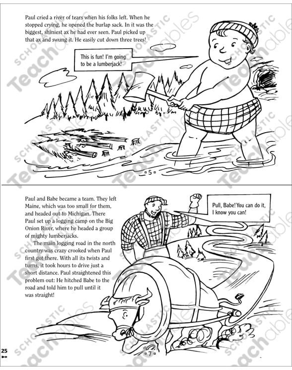 paul bunyan coloring sheets