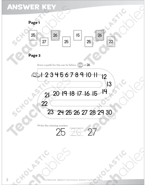 Number 26 (twenty-six): Send-Home Pages | Printable Skills Sheets