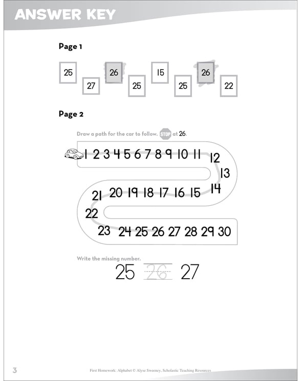 Number 26 (twenty-six): Send-Home Pages | Printable Skills Sheets