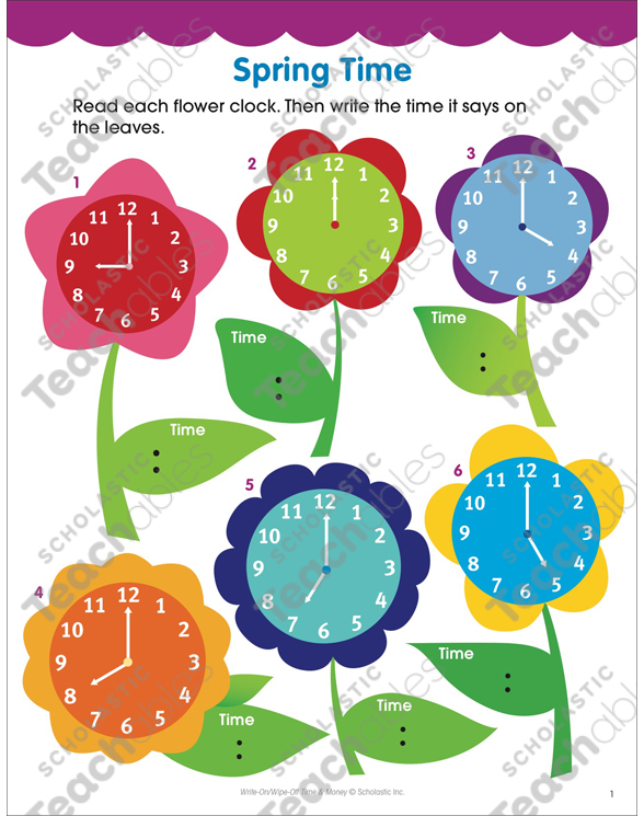 Spring Time: Time Fun Page | Printable Skills Sheets