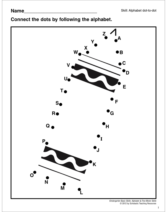 Uppercase Dot-to-Dot–Crayon: Alphabet Skills | Printable Connect the ...