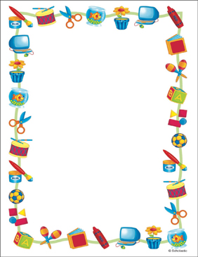 School Supplies Page Border