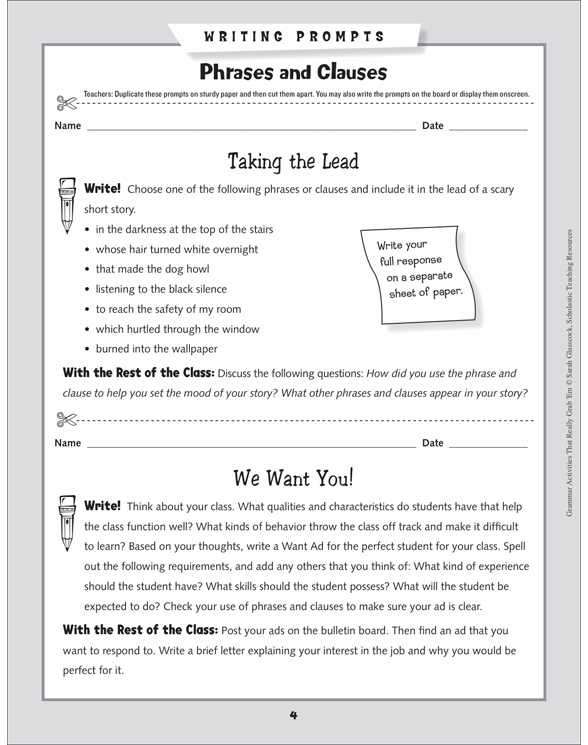 Clauses Lesson Plan High School