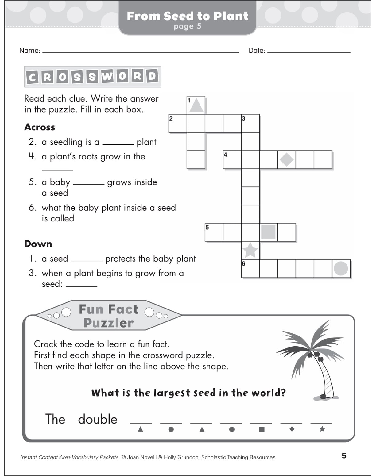 From Seed to Plant: Science Vocabulary | Printable Skills Sheets